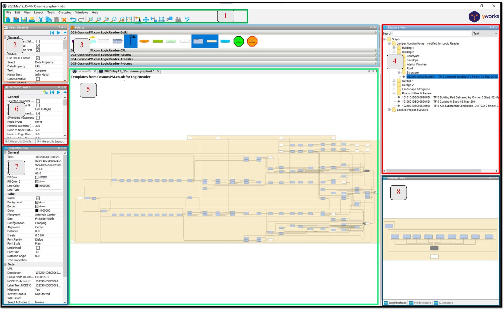 Explanation of yEd layouts and settings – LogicReader